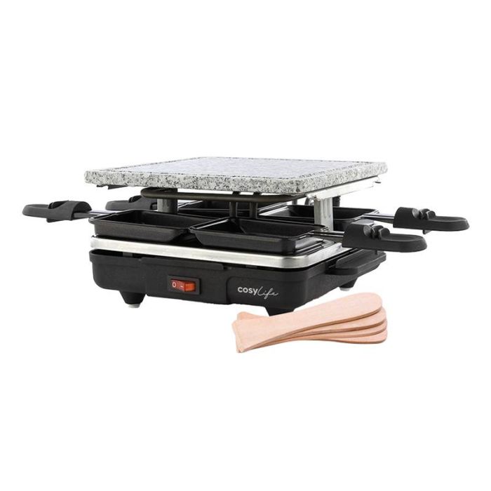 Raclette multifunctioneel COSYLIFE 4 personen + steen CL-R4P2 - Electro ...
