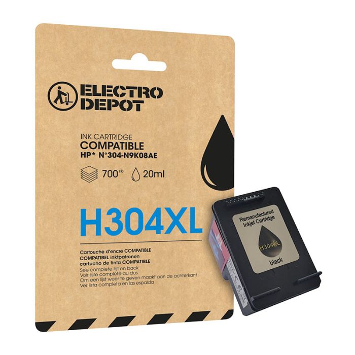 Inkt cartridge ELECTRO DÉPÔT zwart XL H304 - ELECTRO DEPOT